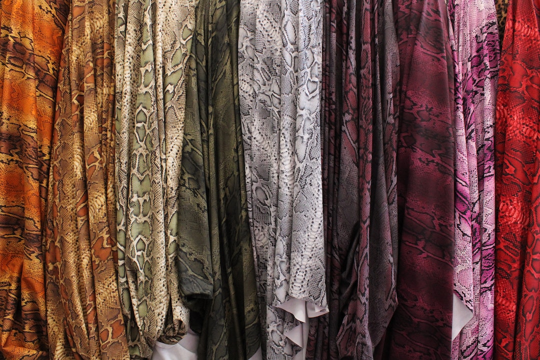 4-way Stretch Printed Spandex Fabric - Snake Print Multiple Colors - Etsy