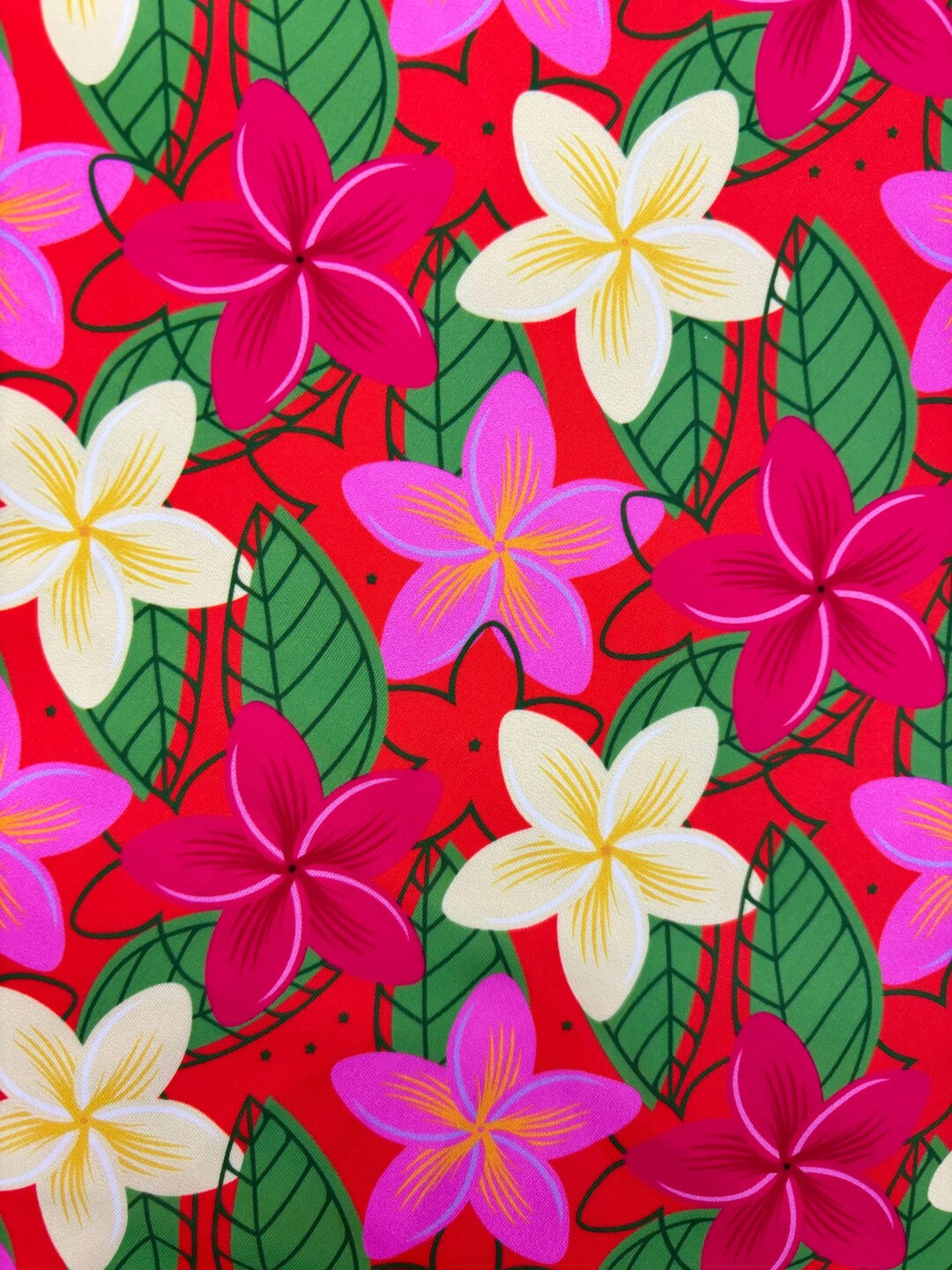 Tropical Flower Print Spandex - Etsy