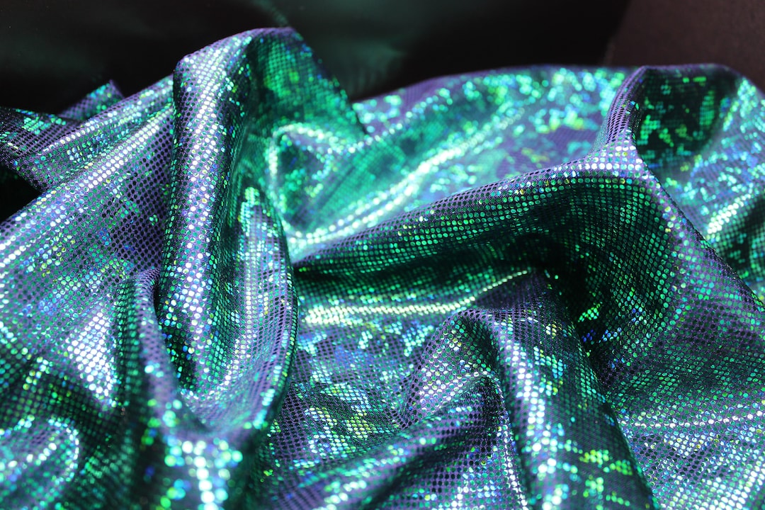 Green/navy Shattered Glass Spandex - 4-way Stretch Fabric - Etsy