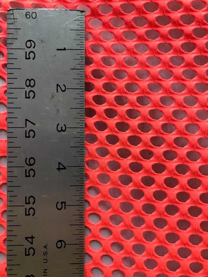 4-way Stretch Fishnet Mesh Neon Coral Bright Coral | Etsy