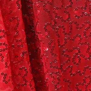 4-way Stretch Sequin Mesh Printed Fabric - Red - Etsy