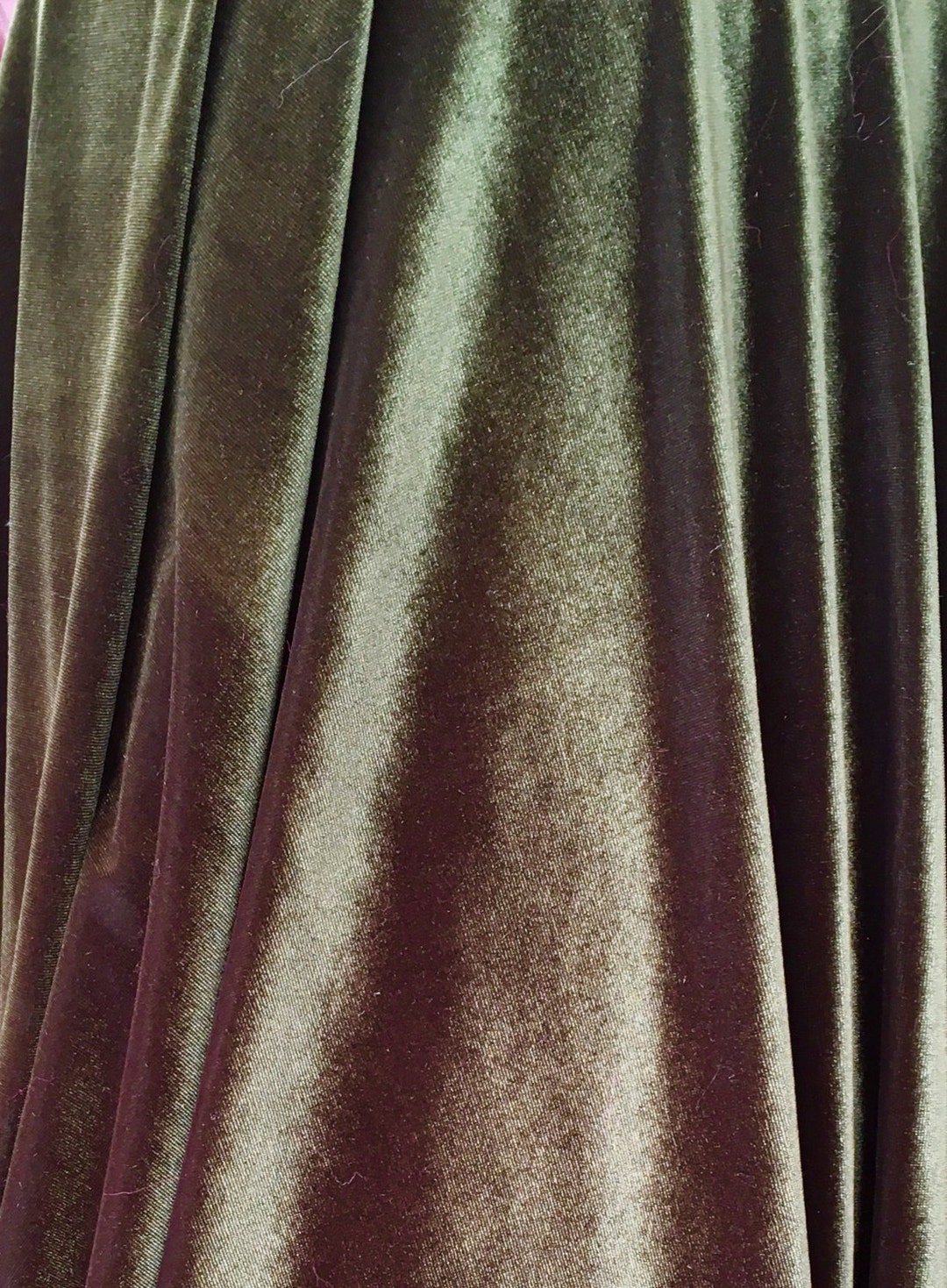 4-way Stretch Velvet Fabric - Olive - Etsy