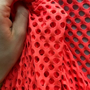 4-way Stretch Fishnet Mesh - Neon Coral - Bright Coral - Etsy