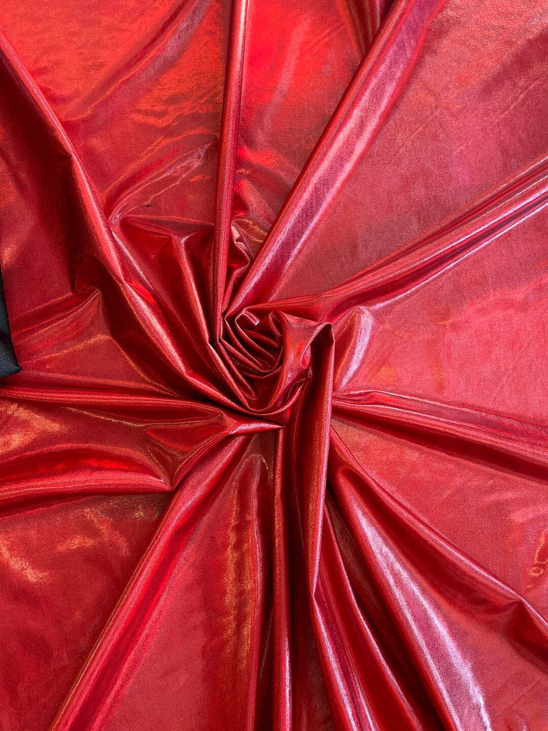 4-way Stretch Solid Holographic Spandex Fabric - Red - Etsy