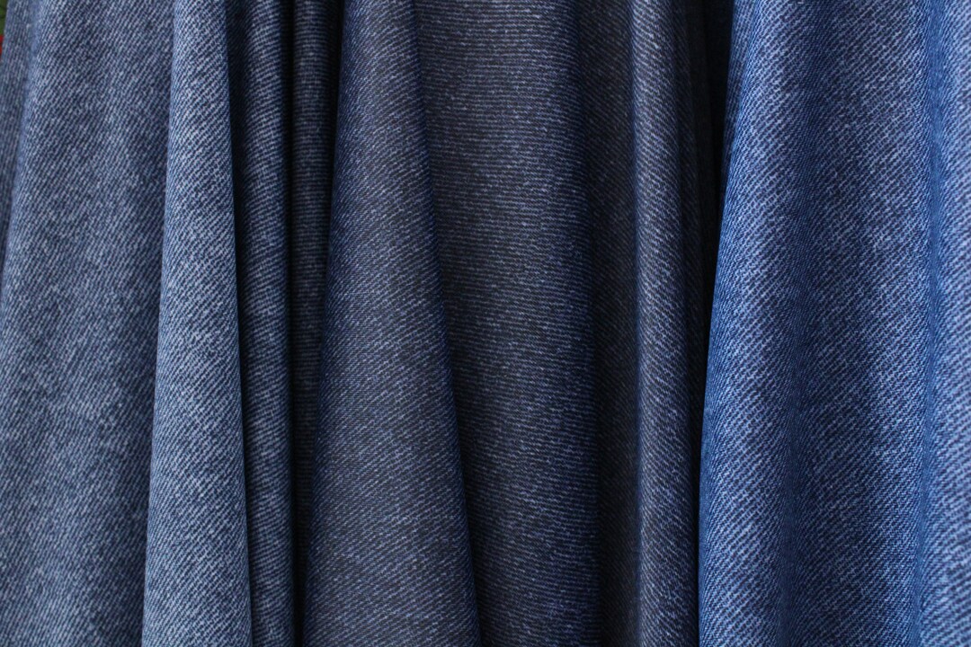 4-way Stretch Printed Spandex Fabric - Denim Print - Light, Medium ...