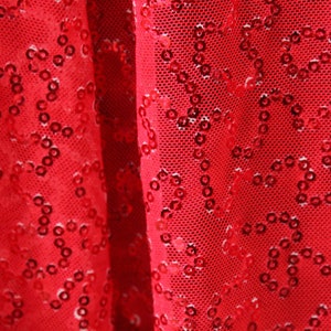 4-way Stretch Sequin Mesh Printed Fabric - Red - Etsy