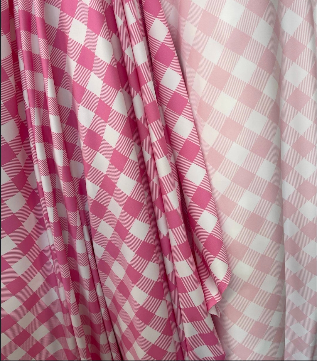 4-way Stretch Printed Spandex Fabric Doll Pink Gingham - Etsy