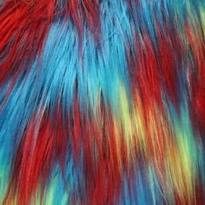 60" Wide Truffula Shag Faux Fur Fabric - Red, Yellow, Blue - Etsy