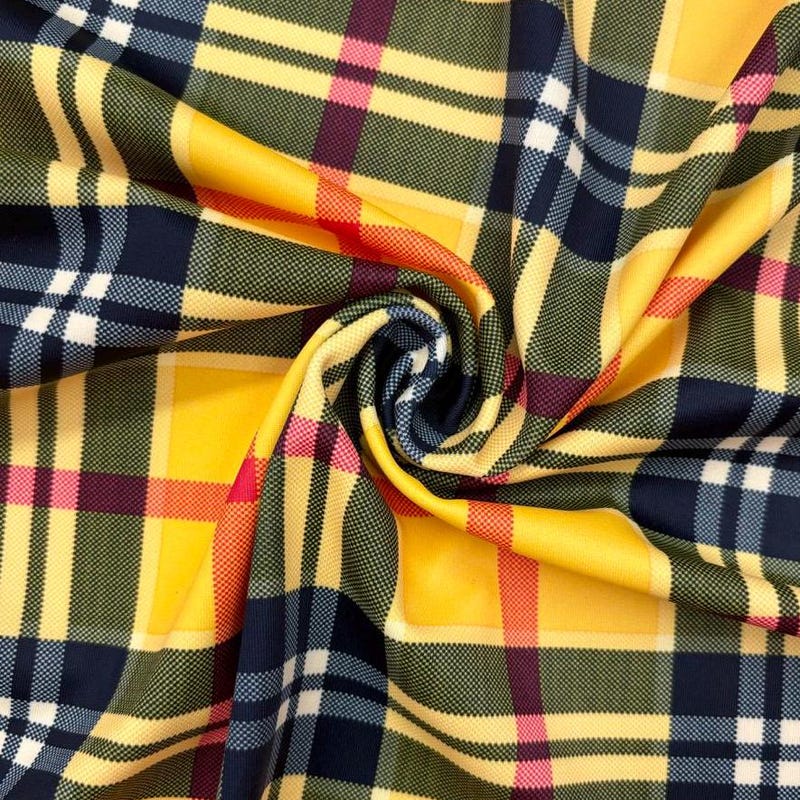 Yellow Plaid Fabric - Etsy