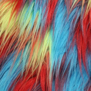 60" Wide Truffula Shag Faux Fur Fabric - Red, Yellow, Blue - Etsy