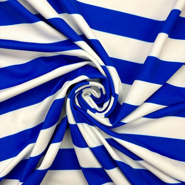 Royal Blue Stripe Fabric - Etsy