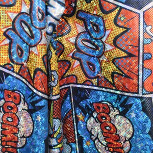 Pop Art Metallic Shattered Glass 4-way Stretch Spandex Fabric - Primary ...