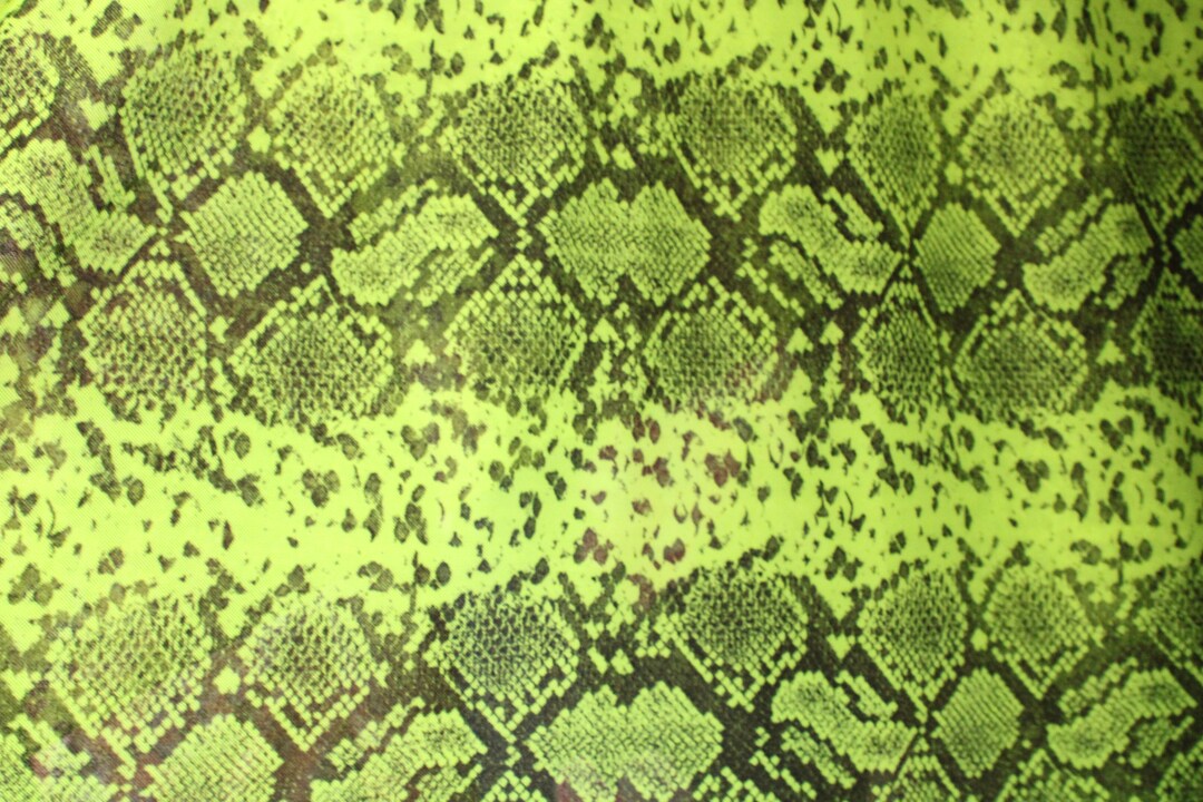 4-way Stretch Printed Mesh Fabric - Neon Green Snake - Etsy