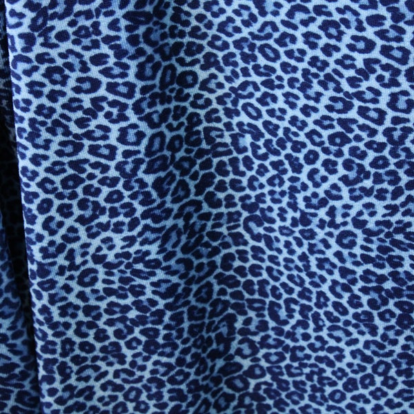 Blue Leopard Fabric - Etsy