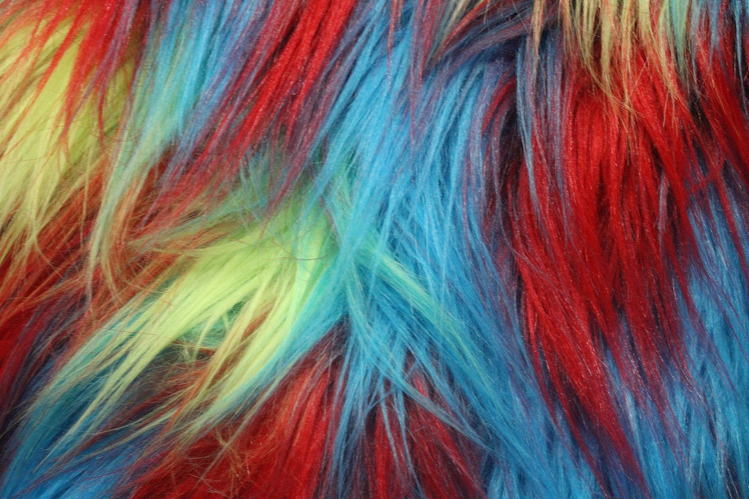 60 Wide Truffula Shag Faux Fur Fabric Red, Yellow, Blue - Etsy
