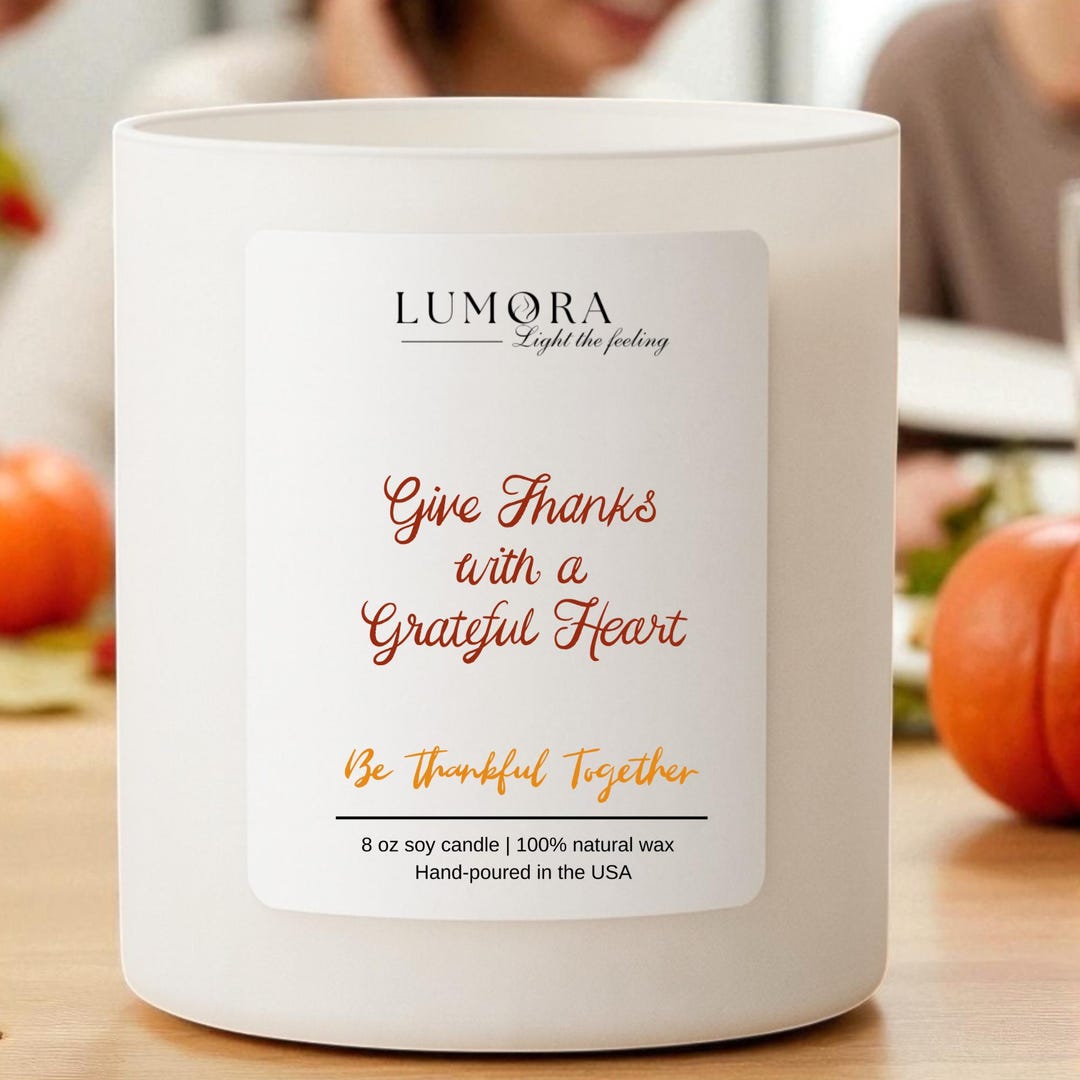 Give Thanks With a Grateful Heart Candle – Thanksgiving Gift – Cozy ...