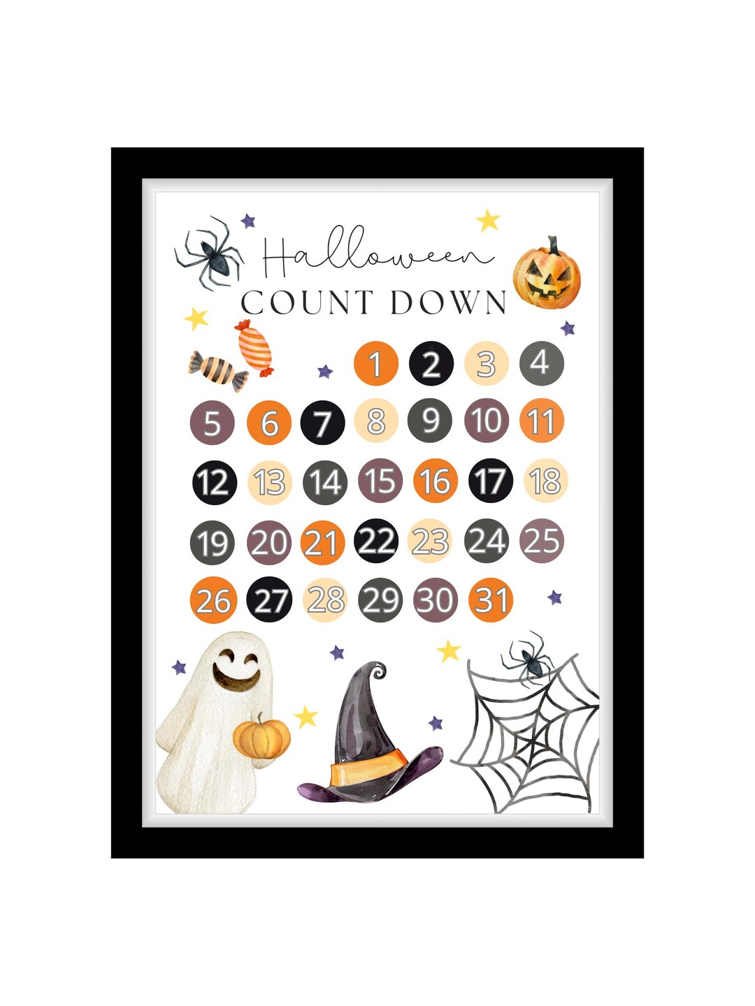Halloween Countdown Printable, 8.5 X 11, Digital Download, (PDF) - Etsy