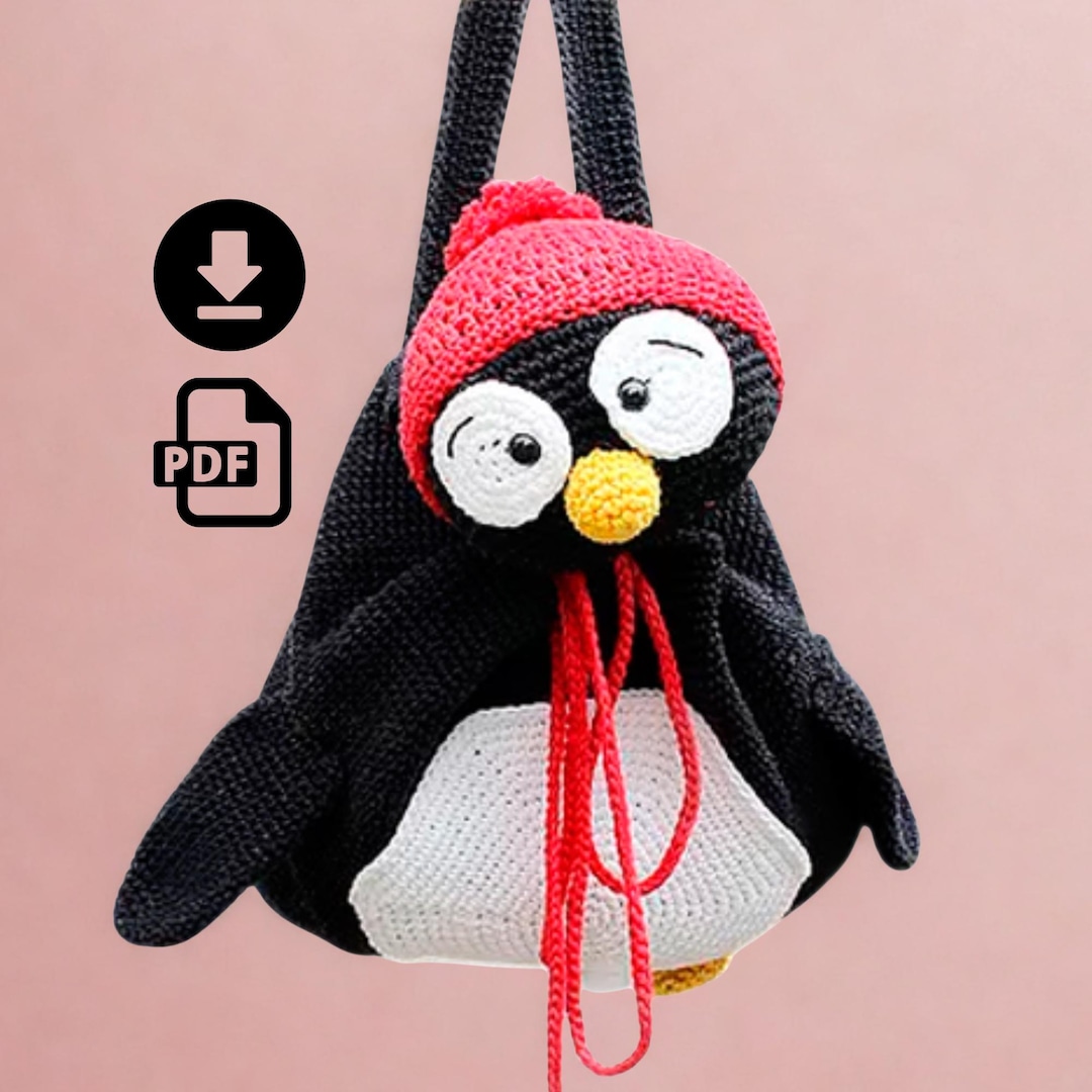 Penguin Backpack Crochet Pattern | Cute Animal Bag PDF | Crochet School ...