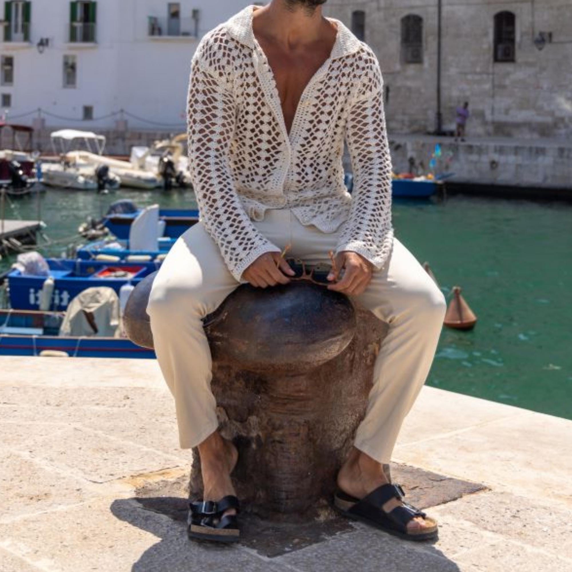 Men’s Crochet Beach Shirt Pattern | Open Mesh Button-up | Lightweight ...