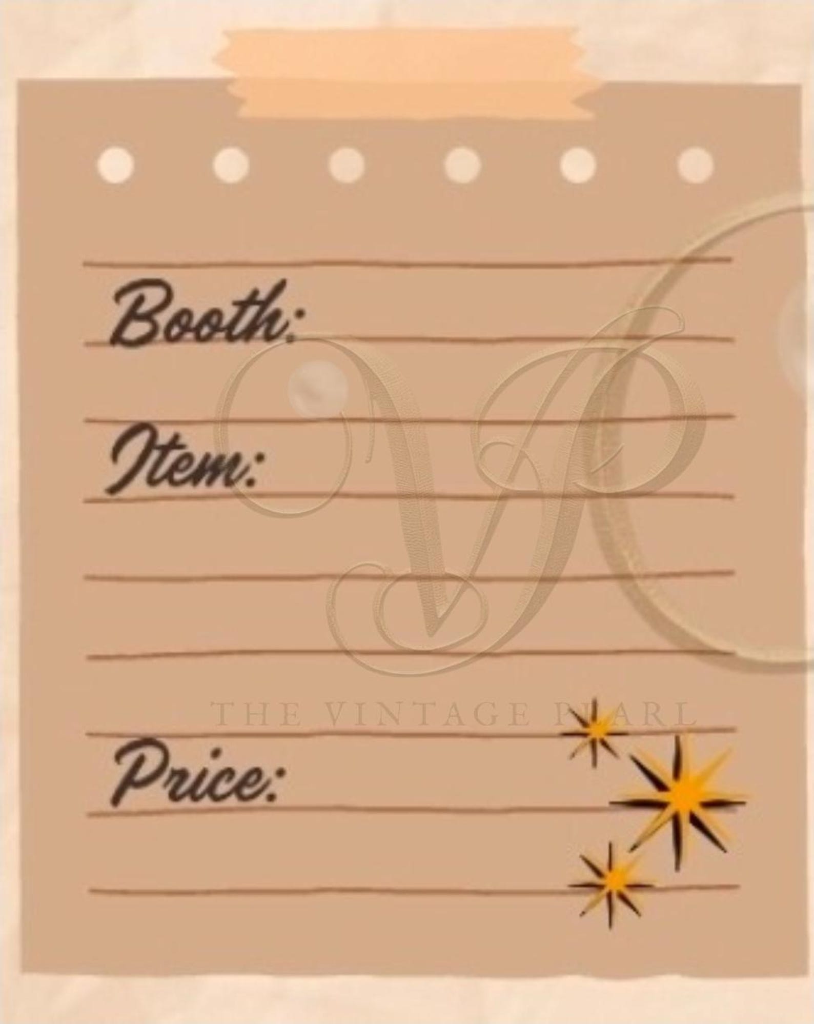 Vintage Booth Price Tags: Retro Ephemera, Editable Canva Template - Etsy