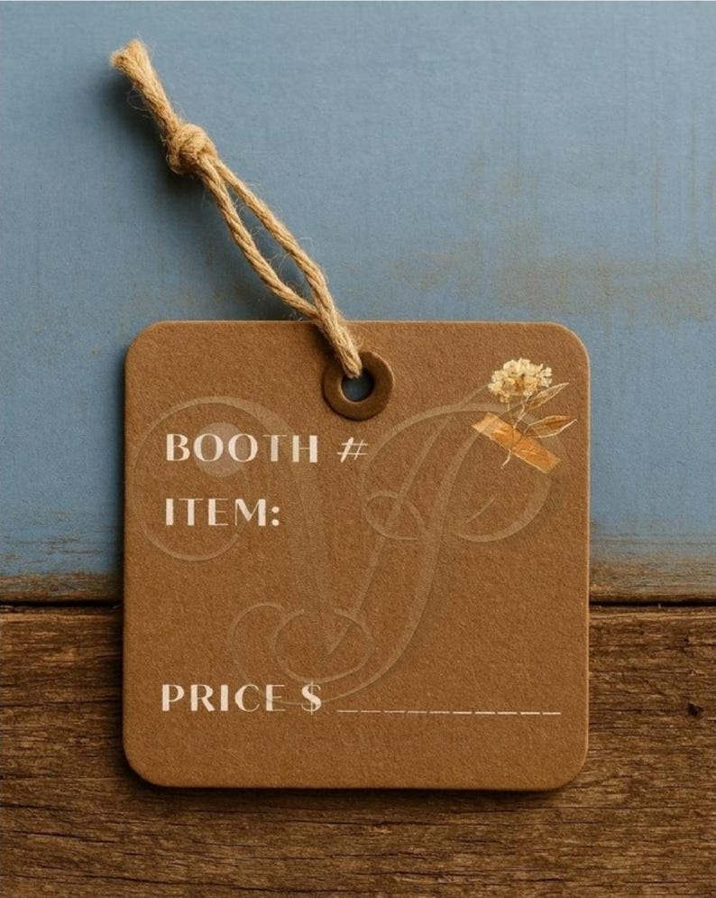 Vintage Floral Price Tags: Printable Antique Booth Labels (PDF Download ...