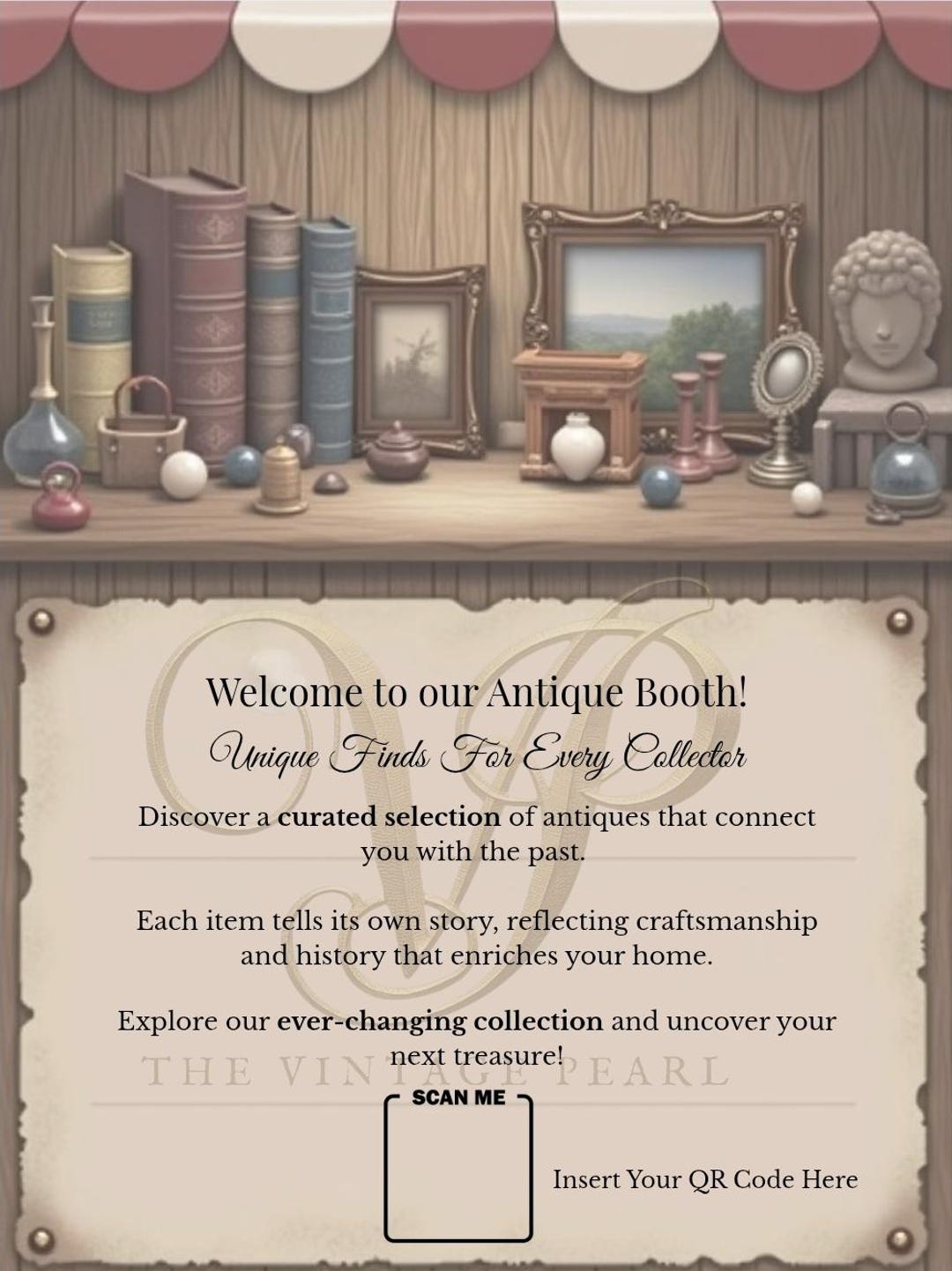 Antique Booth Welcome Sign: Vintage Market Display (printable PDF/PNG ...