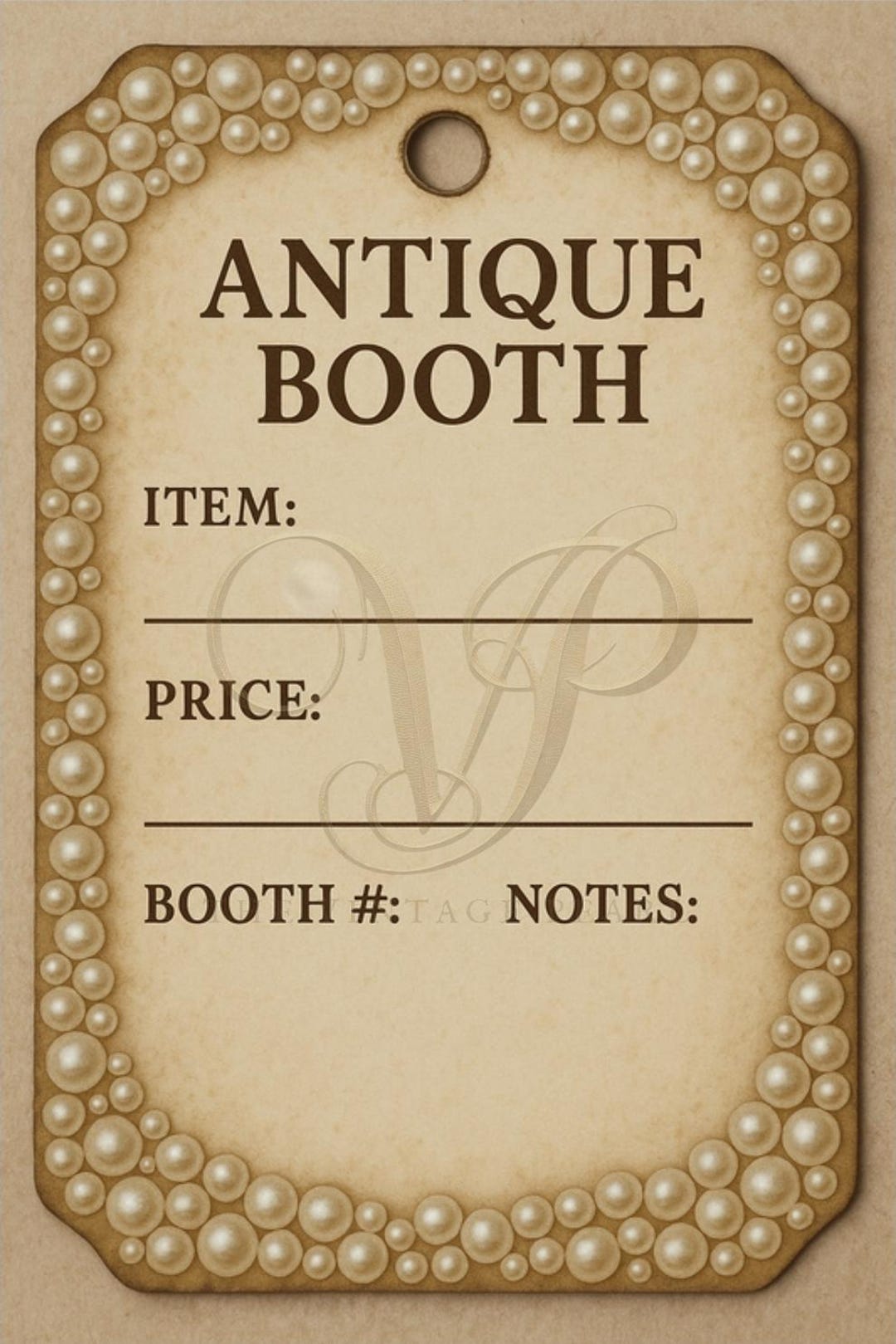 Vintage Pearl Price Tags: Printable Antique Style Labels (PDF Download ...