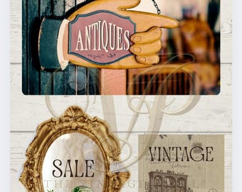 Printable Antique Booth Signs – Vintage Market Decor (PDF) - Etsy