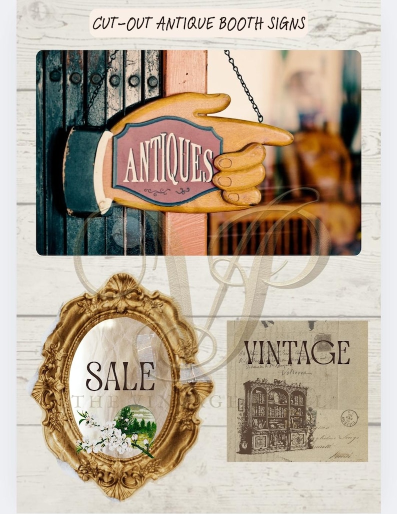 Printable Antique Booth Signs – Vintage Market Decor (PDF) - Etsy
