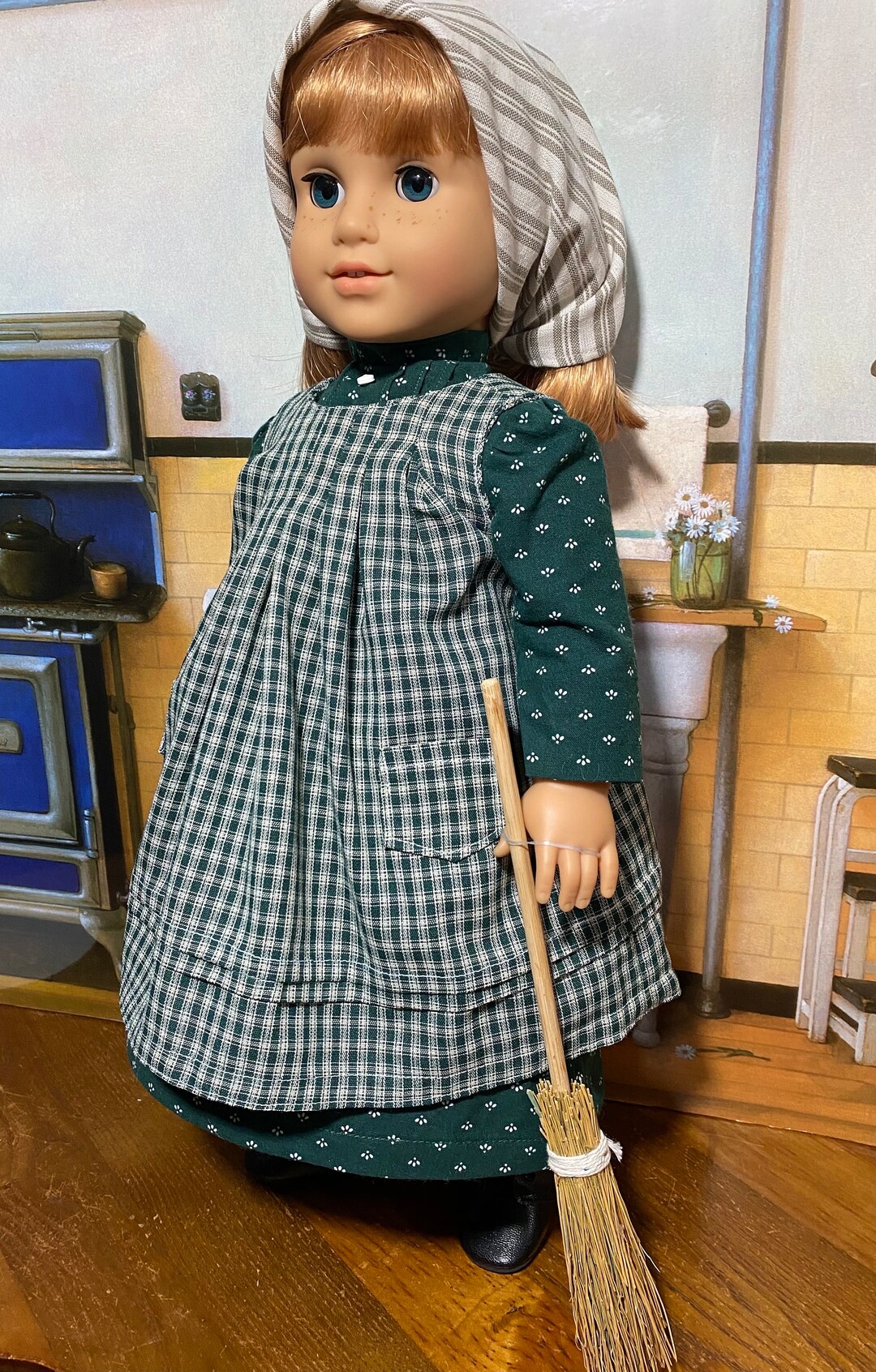 Early 1900s Irish Lassie Work Dress and Pinafore Fits 18 Inch Dolls ...