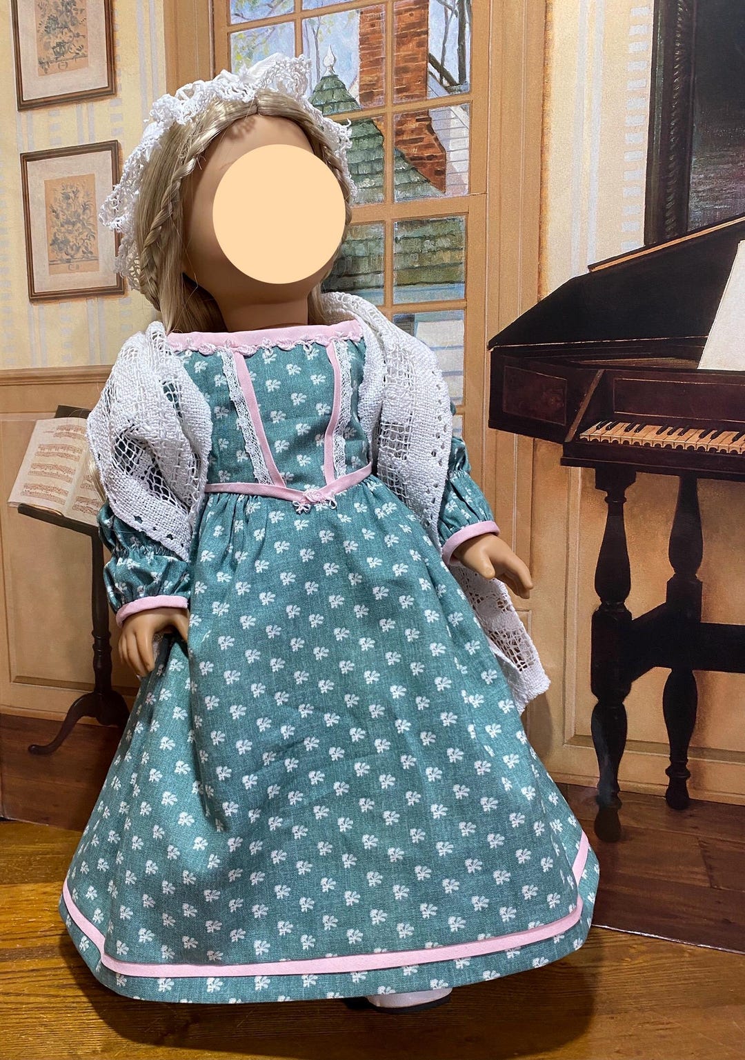 Mid 1800s Dress With Cap and Shawl Set Fits 18 Inch Dolls - Etsy
