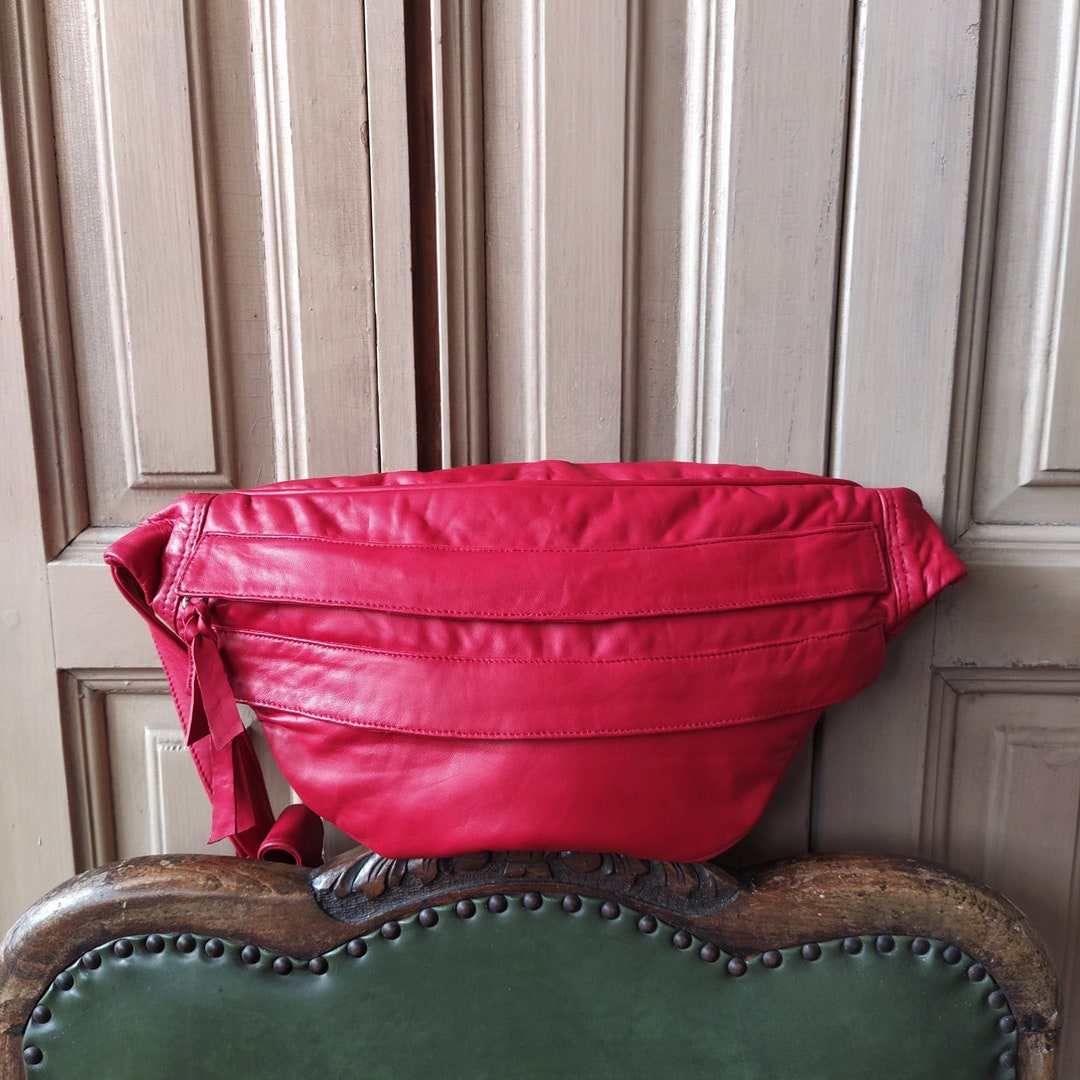 Red Leather Crossbody Bag Intense Red Sling Bag Nice Red - Etsy