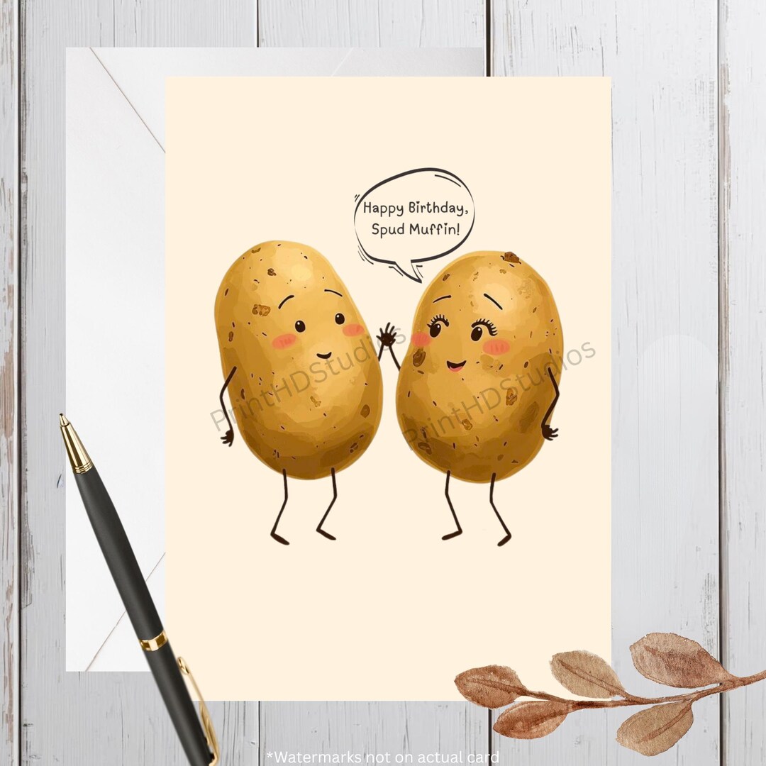 Birthday Card for Couples | "happy Birthday Spud Muffin!" | Blank ...