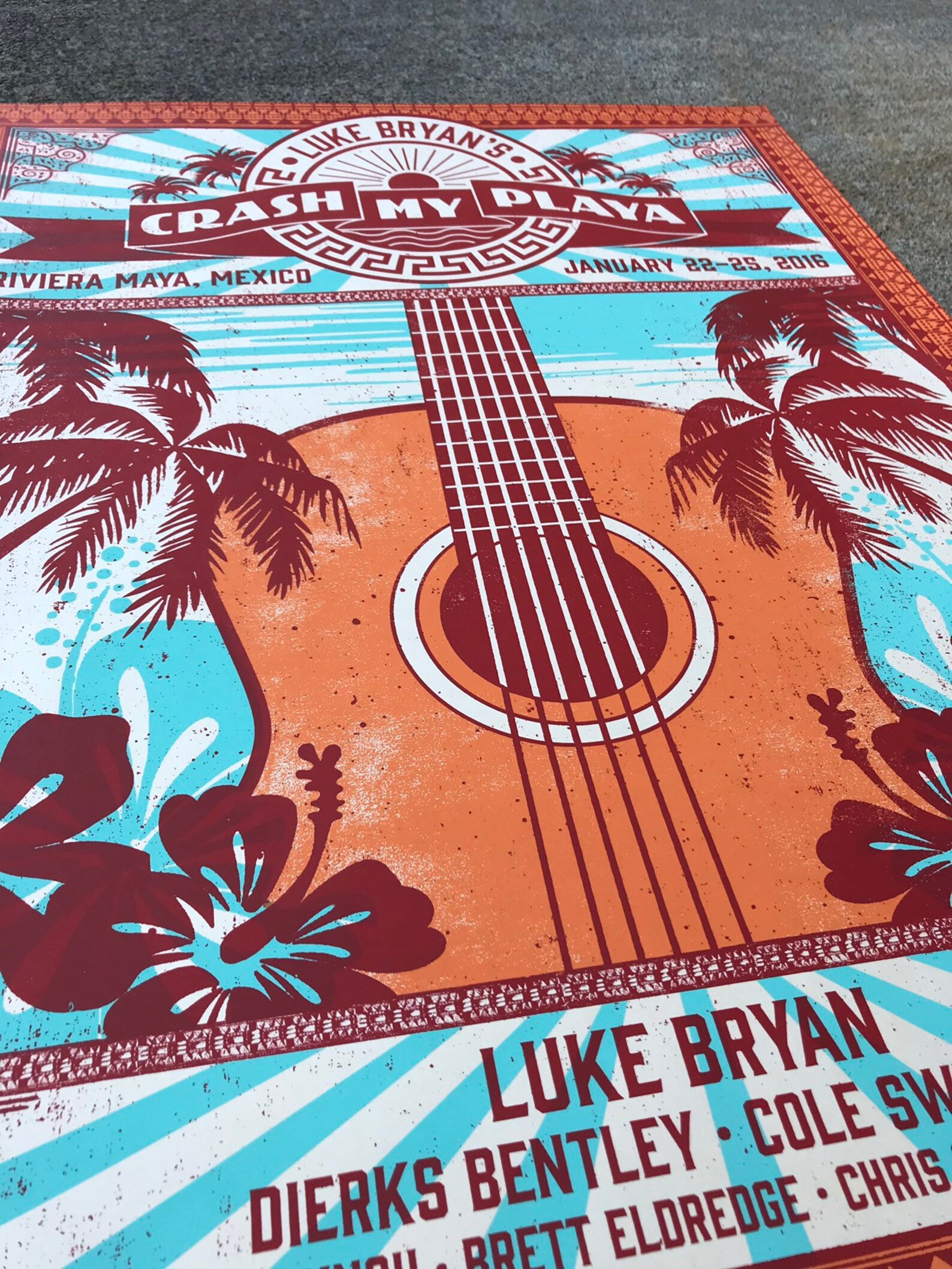 Luke Bryan's Crash My Playa Official Concert Poster, Riviera Maya ...