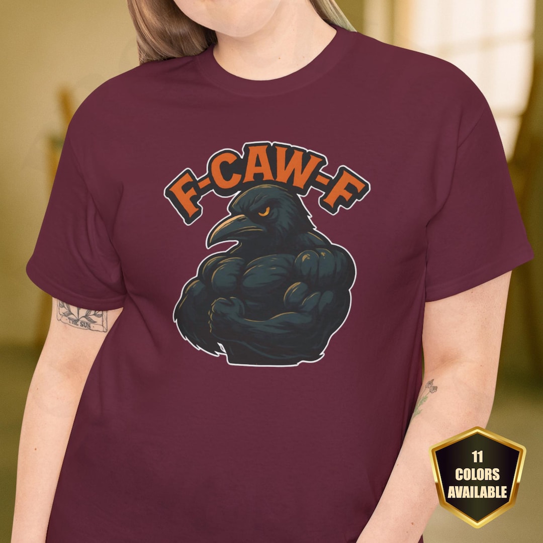 Muscular Crow 'F-CAW-F' Unisex Heavy Cotton Tee, Strong Bird Lover ...