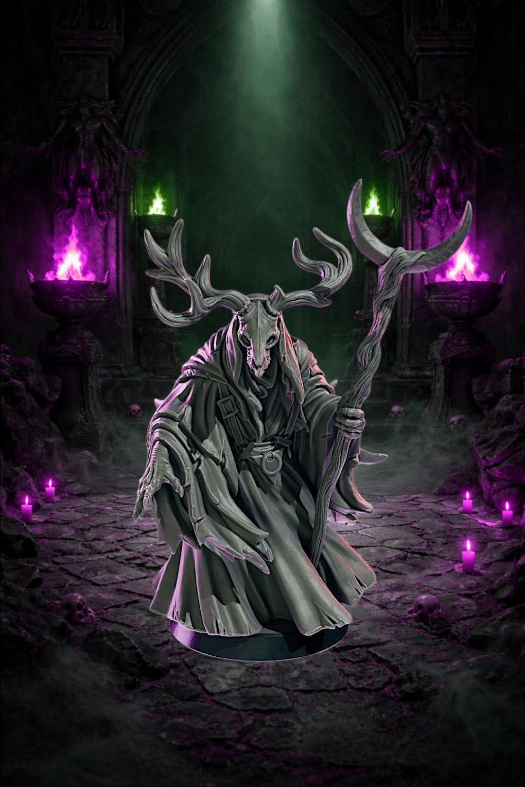 Eldritch Forest Druid Miniature | Cthulhu Mythos Antlered Horror Resin ...