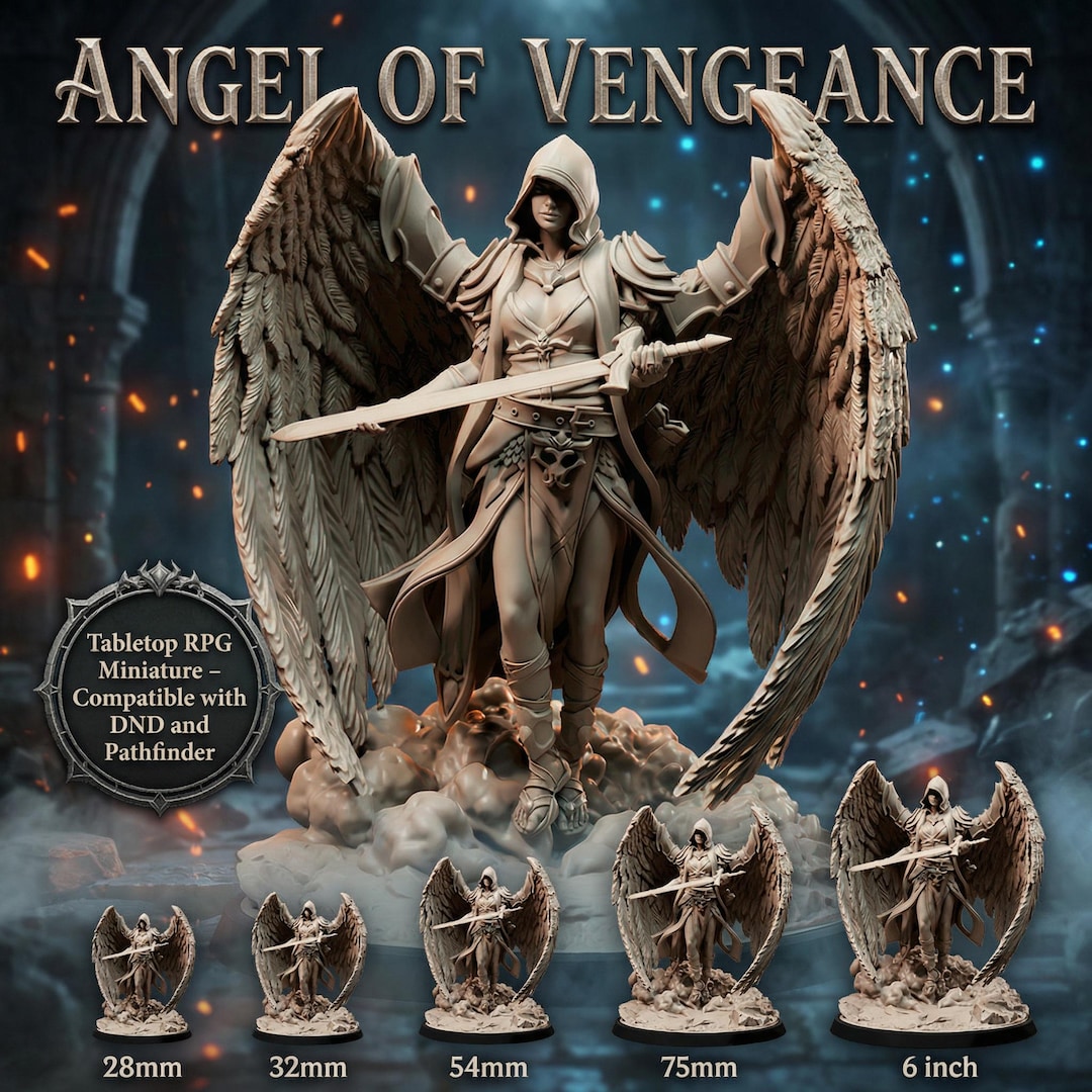 Winged Oathkeeper – Angelic Warrior Miniature | Dark Fantasy Paladin ...