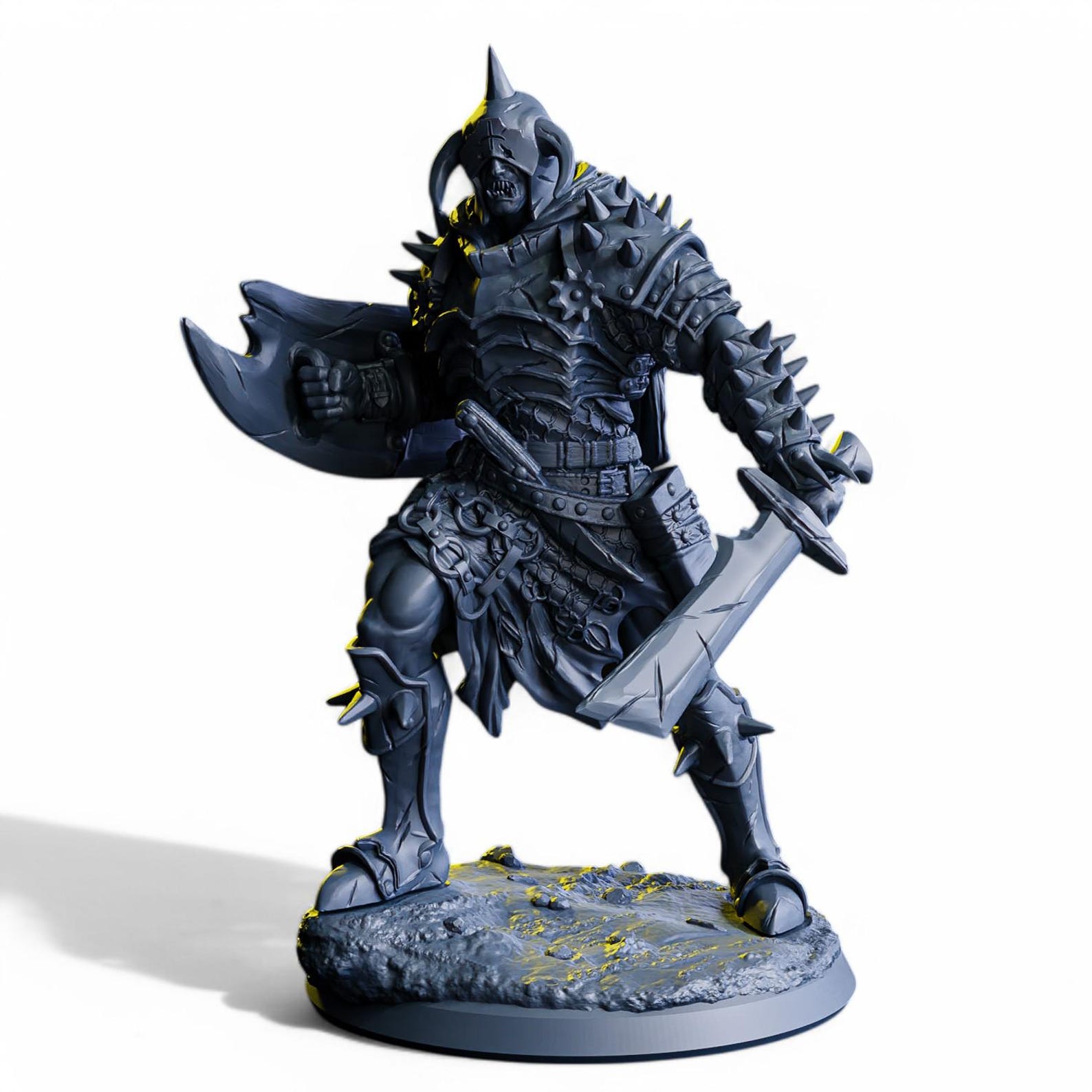 Resin Spiked Warlord Miniature – Fantasy Undead Knight With Sword and ...