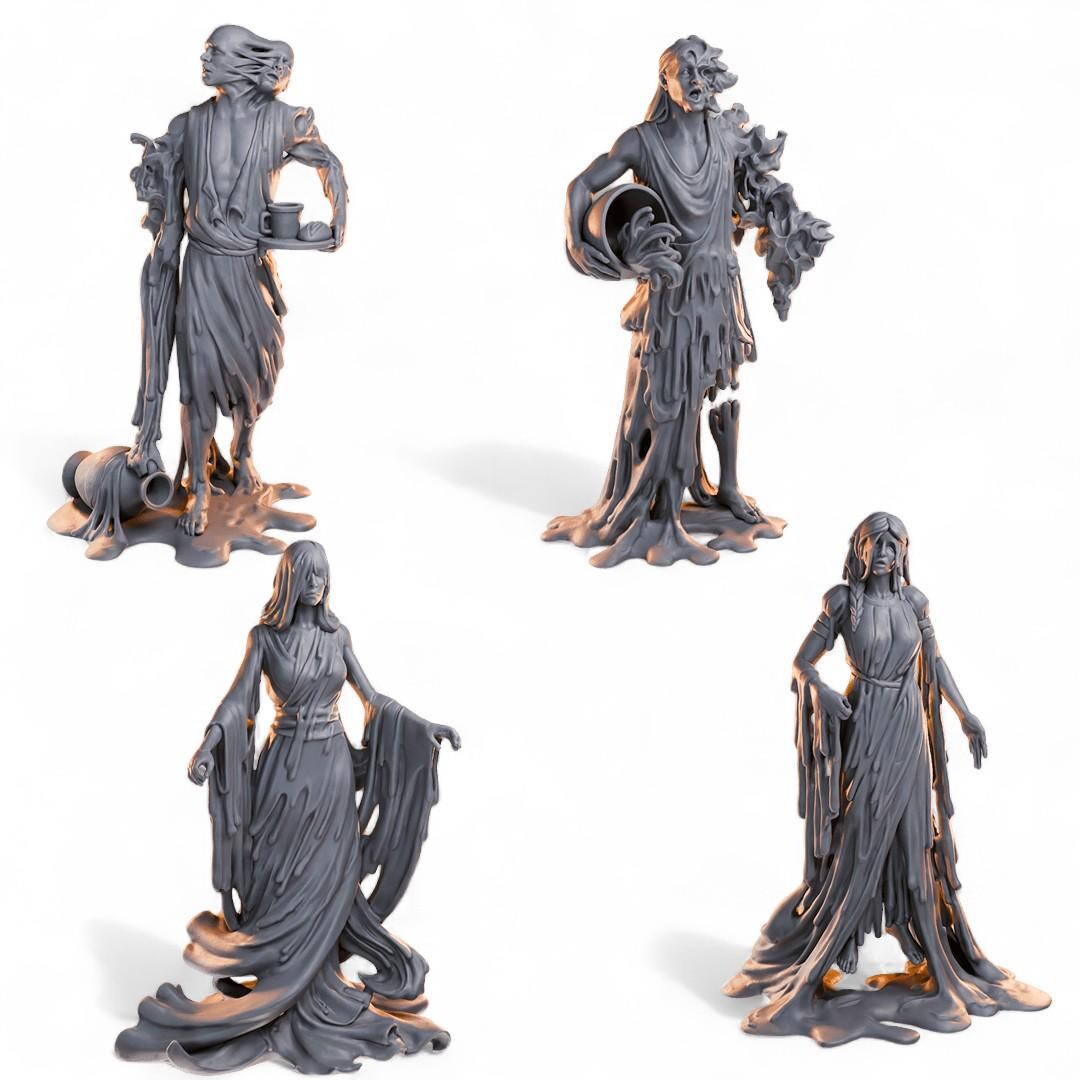 Cursed Spirit Miniature Set | Melting Ghost Resin Figures for Dnd ...
