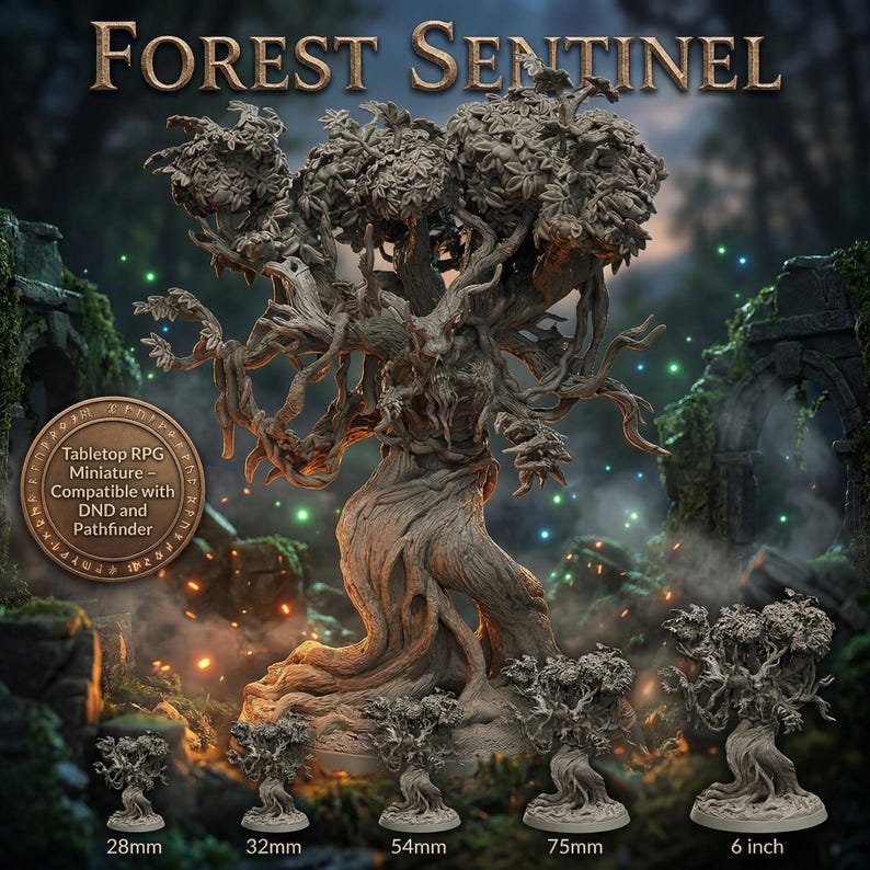 Ancient Corrupted Treant Miniature – Dark Forest Ent Creature – D&D ...