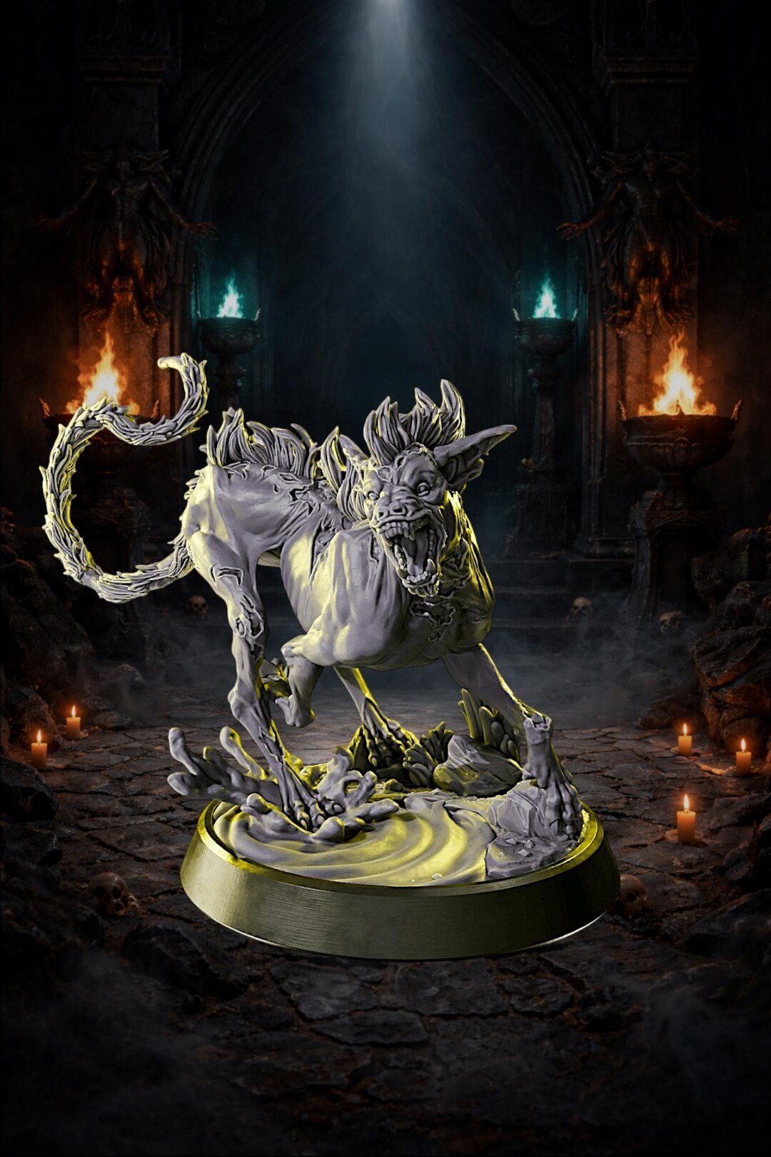 Ravenous Dire Wolf Miniature – Ferocious Beast Monster – Fantasy Wolf ...