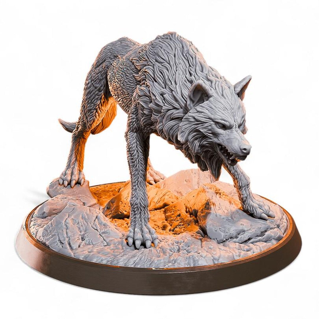 Dire Wolf Miniature | Monstre loup RPG pour D&D | Mini modèle de table ...