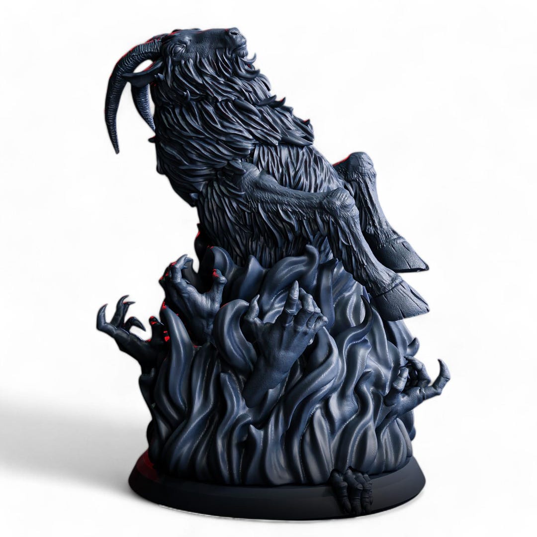 Cursed Enchanter Miniature | Demonic Goat Idol Rising From Flames | Dnd ...