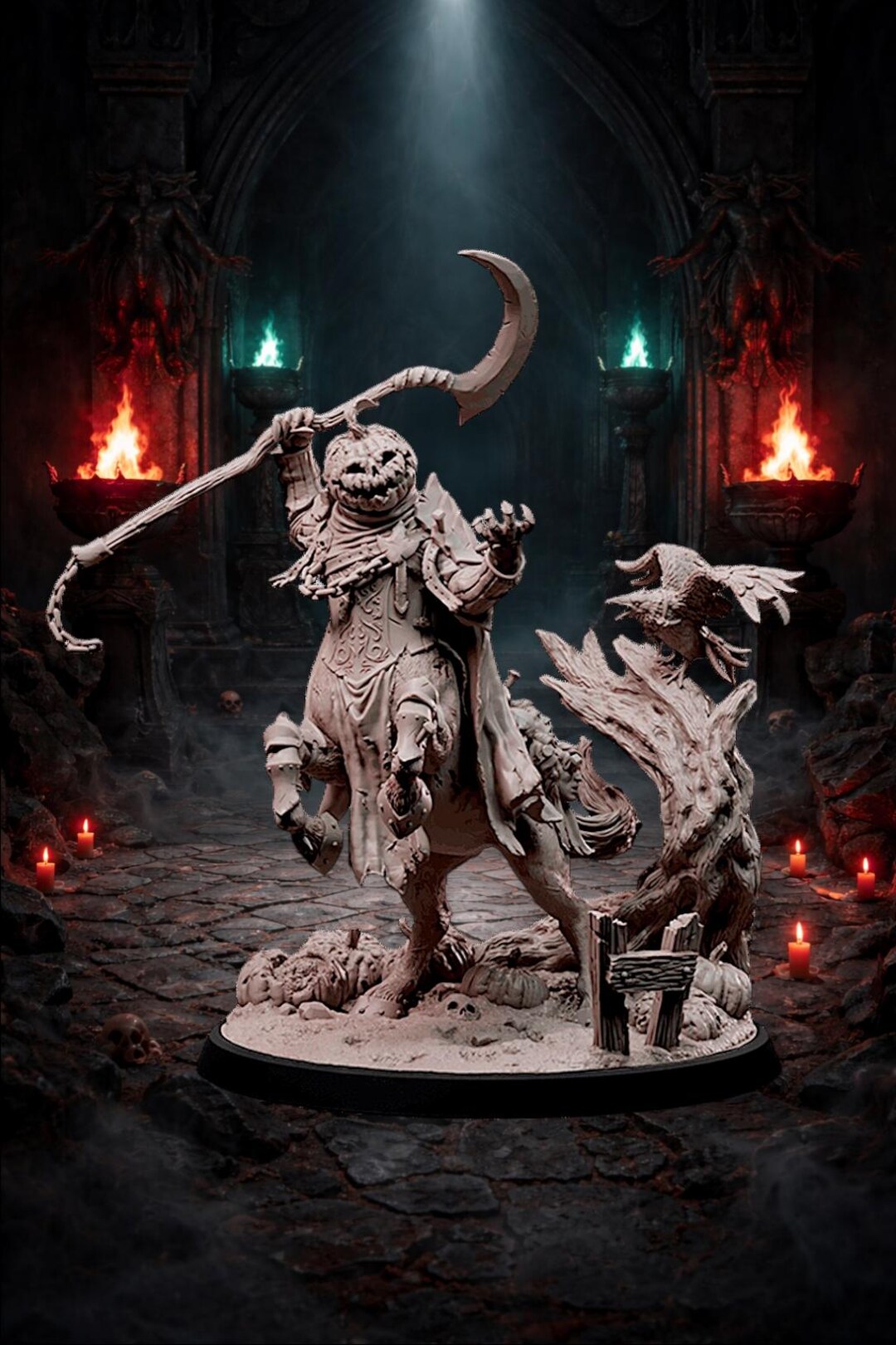 Headless Horseman Miniature Statue | Pumpkin Rider Resin Model for Dnd ...