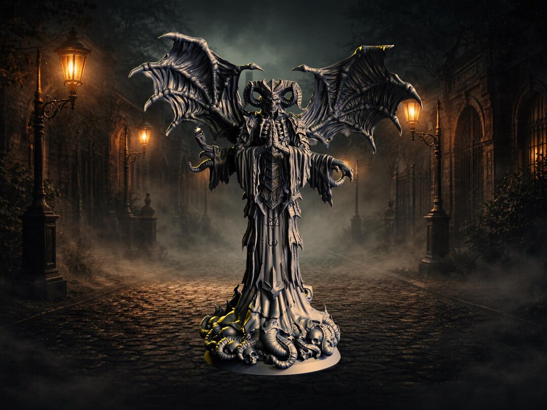 Resin Demon Lord Miniature – Dark Fantasy Horror Overlord for D&D ...