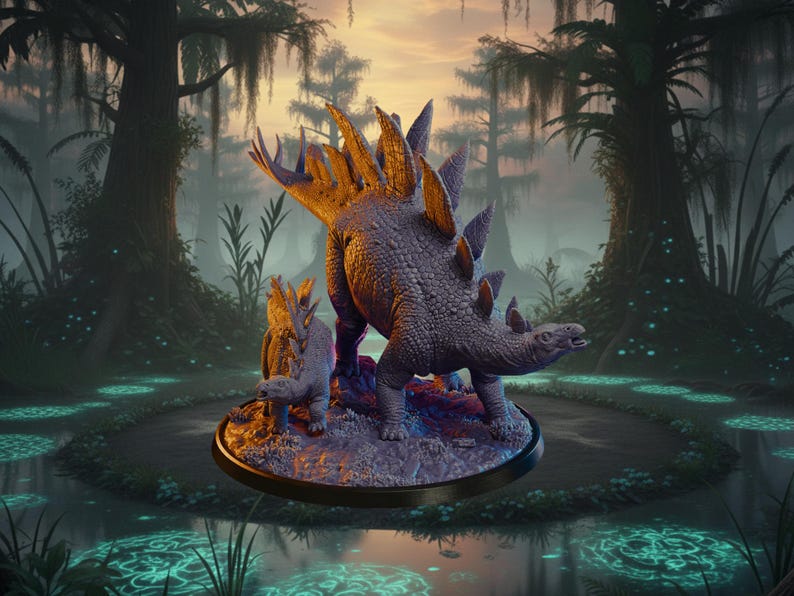 Stegosaurus Mother and Baby Miniatures 28mm 32mm 54mm 75mm 6 Inch ...