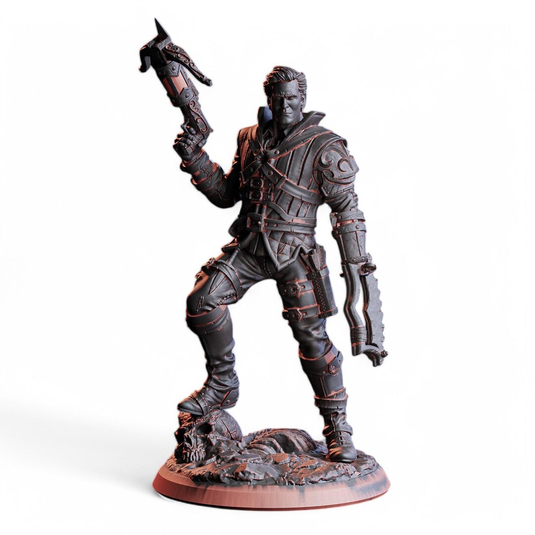 Ash Evil Dead Horror Miniature | Medieval Chainsaw Warrior Resin Figure ...