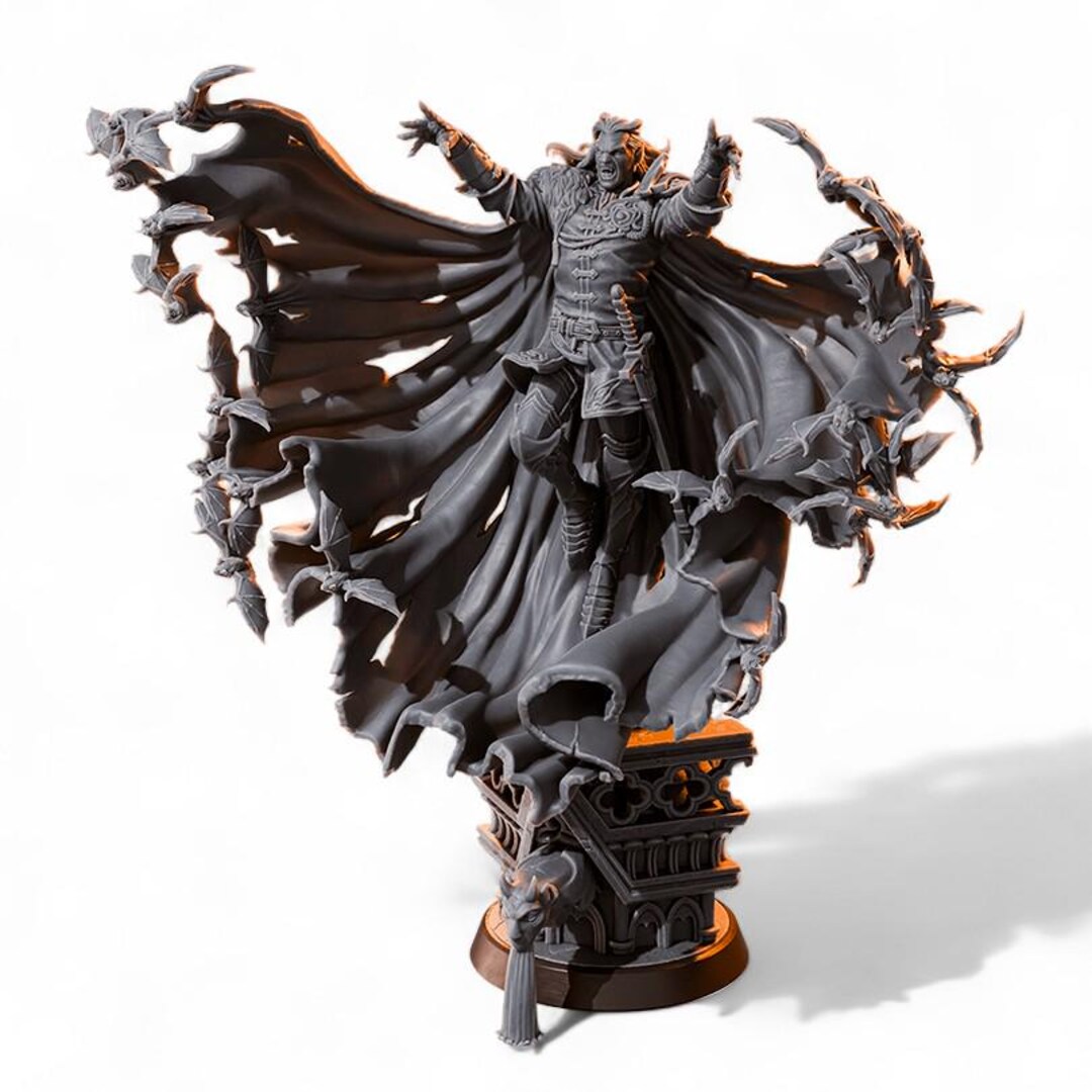 Vampire Transformation Miniature & 6.5" Statue | Gothic Undead Sorcerer ...