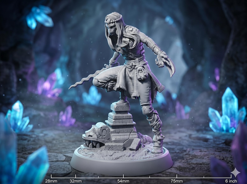 Aztec Assassin Warrior Miniature | Resin Model for D&D Pathfinder RPG ...