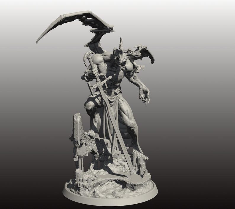 Demon Lord Miniature Infernal Boss DND RPG Mini Devil Warrior ...